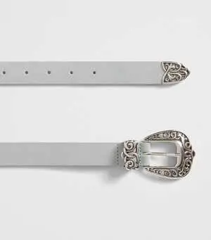 Eleventy Suede Belt With Texas-style Buckle - Blue
