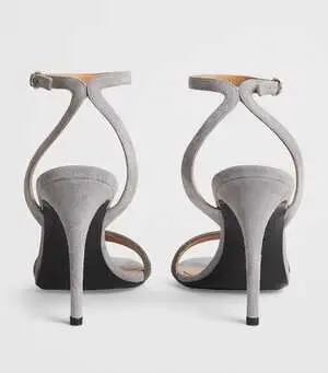 Eleventy Suede Crystal-embellished Stiletto Sandals