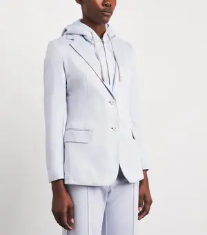 Eleventy Cotton-blend Hooded Blazer