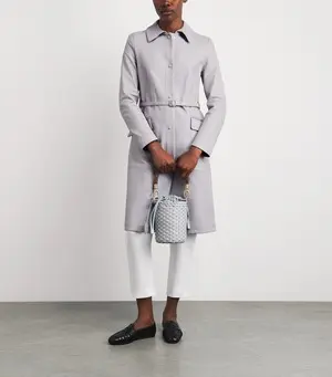 Eleventy Nappa Leather Trench Coat