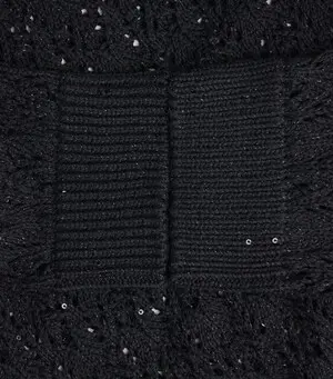 Eleventy Cotton-blend Open-work Sweater - Black