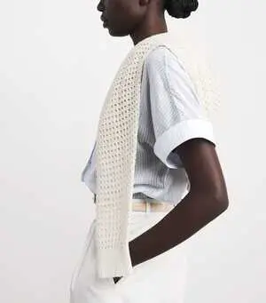 Eleventy Cotton-silk Striped Shirt - Blue