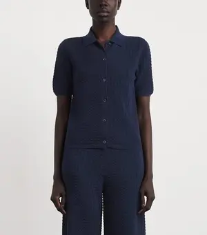 Eleventy Wool Short-sleeve Knit Polo