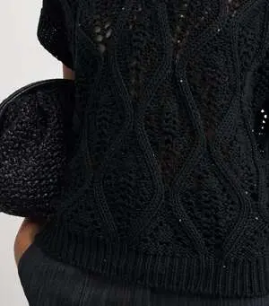 Eleventy Short Sleeve Sequin Sweater