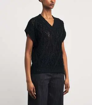 Eleventy Short Sleeve Sequin Sweater