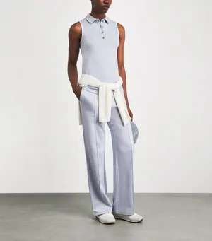 Eleventy Sleeveless Polo Shirt With Contrasting Trim