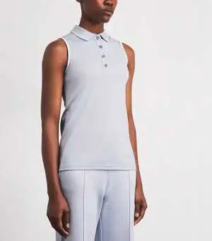 Eleventy Sleeveless Polo Shirt With Contrasting Trim