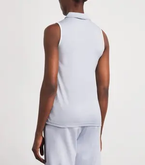 Eleventy Sleeveless Polo Shirt With Contrasting Trim