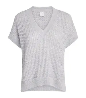 Eleventy Cotton-silk V-neck Short-sleeve Sweater
