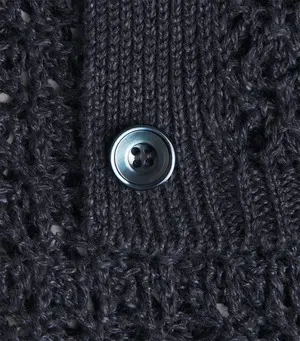 Eleventy Linen-silk Knitted Open-work Shirt
