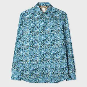 Paul Smith Slim-fit 'lime Floral' Print Shirt