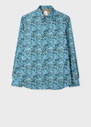 Paul Smith Slim-fit 'lime Floral' Print Shirt