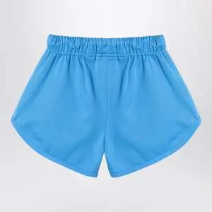 MINI RODINI Light Recycled Fabric Shorts With Yellow Side Band