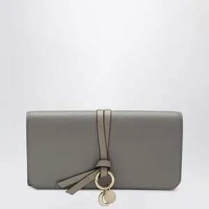 Chloé Alphabet Flap Wallet In Grained Leather - Grey