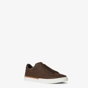Fendi City Slip-on Nubuck Trainers - Brown