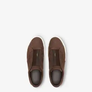 Fendi City Slip-on Nubuck Trainers - Brown