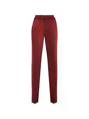 Adam Lippes Oxblood Satin Track Pants