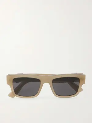 Dior Oblique S3i Rectangular-frame Acetate Sunglasses - Neutrals