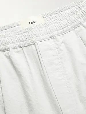 Folk Straight-leg Cotton-blend Seersucker Trousers