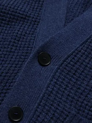 Folk Embroidered Waffle-knit Cardigan