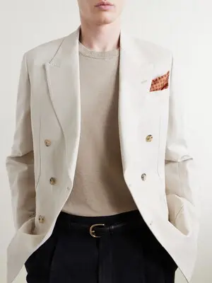 J. MUESER Knitted Linen And Cotton-blend T-shirt - Neutrals