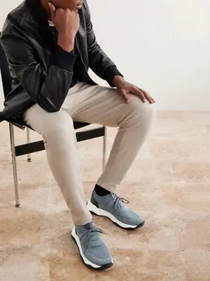 Berluti Shadow Stretch-knit Sneakers