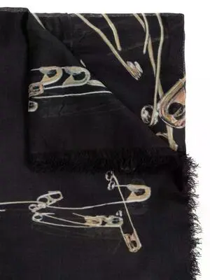 ALLSAINTS Cora Safety-pin-print Frayed Scarf
