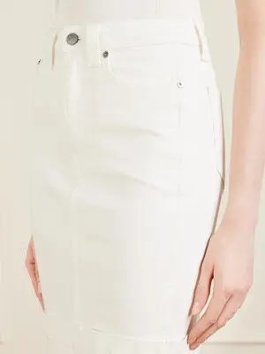 Khaite Kendra Denim Midi Skirt - White