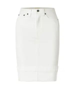 Khaite Kendra Denim Midi Skirt - White