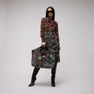 Gucci Giglio Flora Large Tote Bag In Fabric