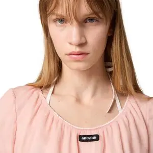 Miu Miu Cropped Chiffon Top