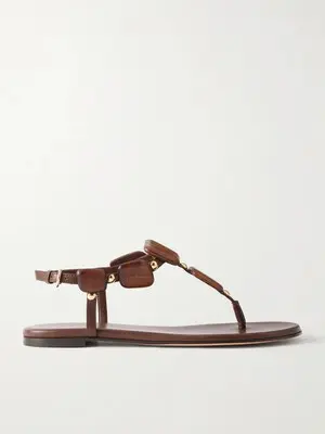 GIANVITO ROSSI Gianvito Rossi Embellished Leather Flat Sandals