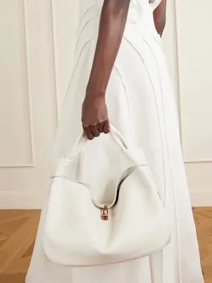 Gabriela Hearst Antonia Small Leather Shoulder Bag - White