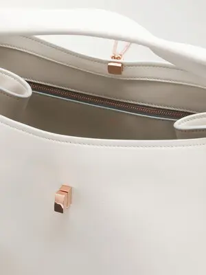 Gabriela Hearst Antonia Small Leather Shoulder Bag - White