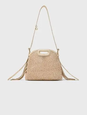 Maje Miss M Mini Mesh Bag With Fringe Detail