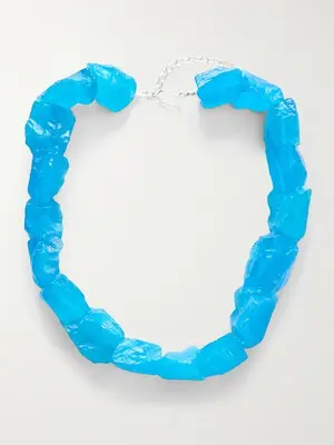Completedworks Sculptural Resin Statement Necklace - Blue