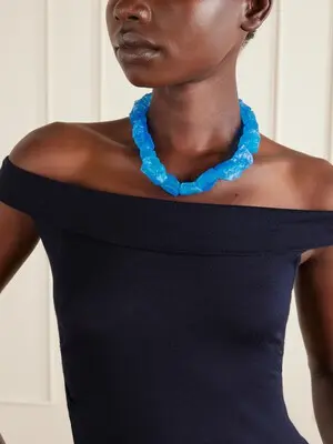 Completedworks Sculptural Resin Statement Necklace - Blue