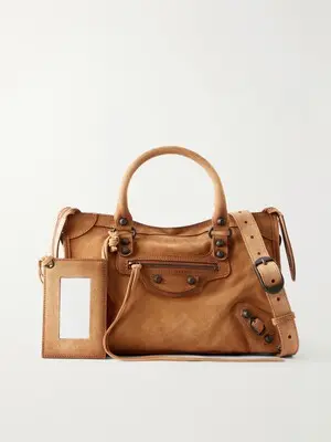 Balenciaga Le City Small Suede Shoulder Bag - Brown