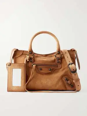 Balenciaga Balenciaga Le City Small Suede Shoulder Bag Camel