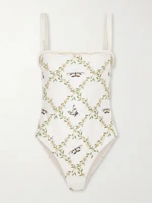 Agua Bendita Limon Azucar Printed One Piece Swimsuit - Neutrals