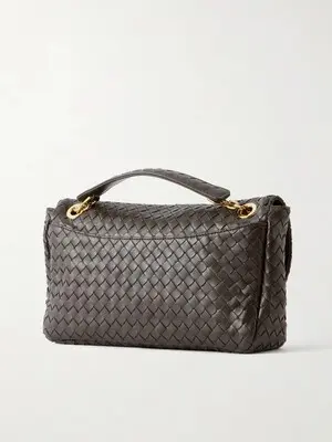 Bottega Veneta Madison Intrecciato Leather Shoulder Bag - Brown
