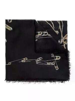 ALLSAINTS Cora Safety-pin-print Frayed Scarf