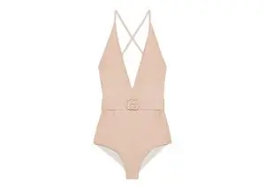 Gucci Sparking Jersey Double G Swimsuit - Ivory