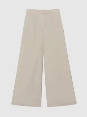 REISS Kit Linen Wide-leg Suit Trousers