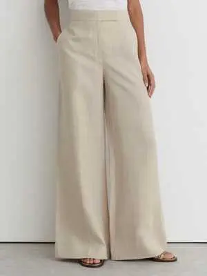 REISS Kit Linen Wide-leg Suit Trousers