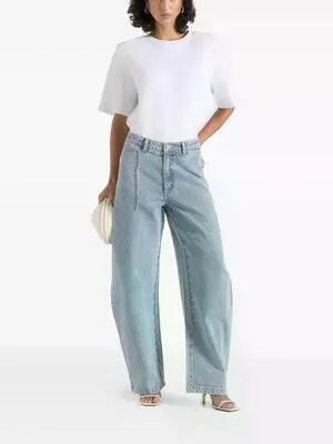 Manière De Voir Enora Barrel-leg Jeans With Chain Belt - Blue