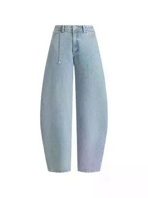 Manière De Voir Hourglass Barrel Leg Jeans With Chain Detail - Blue