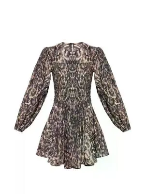 ALLSAINTS Chia Smocked Mini Dress - Brown