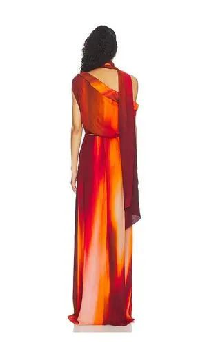 LAQUAN SMITH Asymmetrical Draped Dress