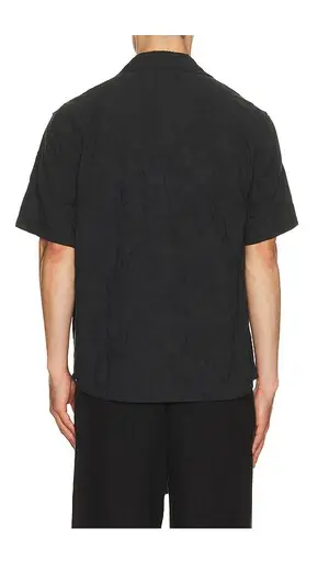 CORRIDOR Paisley Embroidery Short Sleeve Shirt - Black